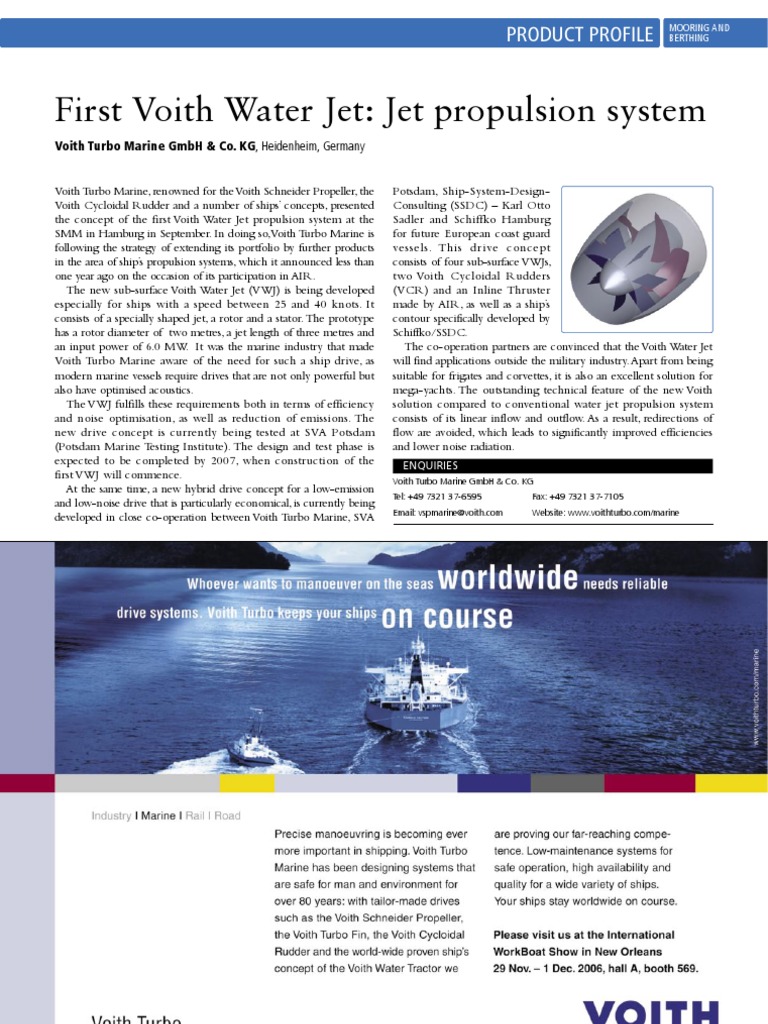 First Voith Water Jet | PDF | Jet Engine | Marine Propulsion
