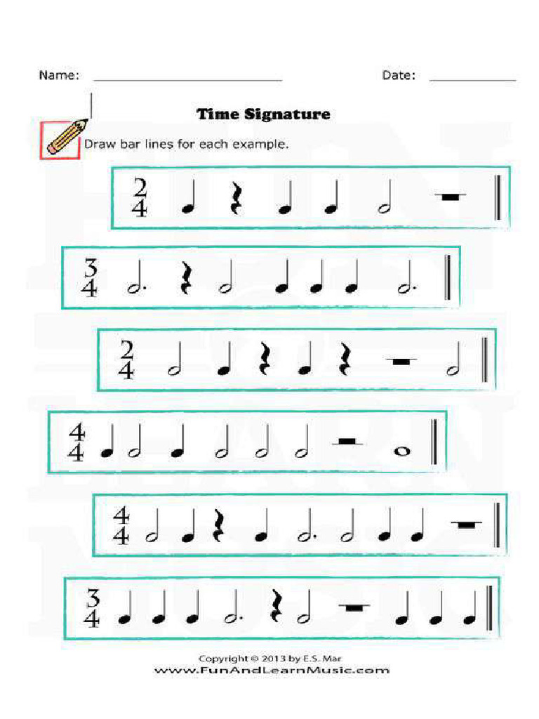 Colocar Barra de Compasso - Atividade Musical | PDF