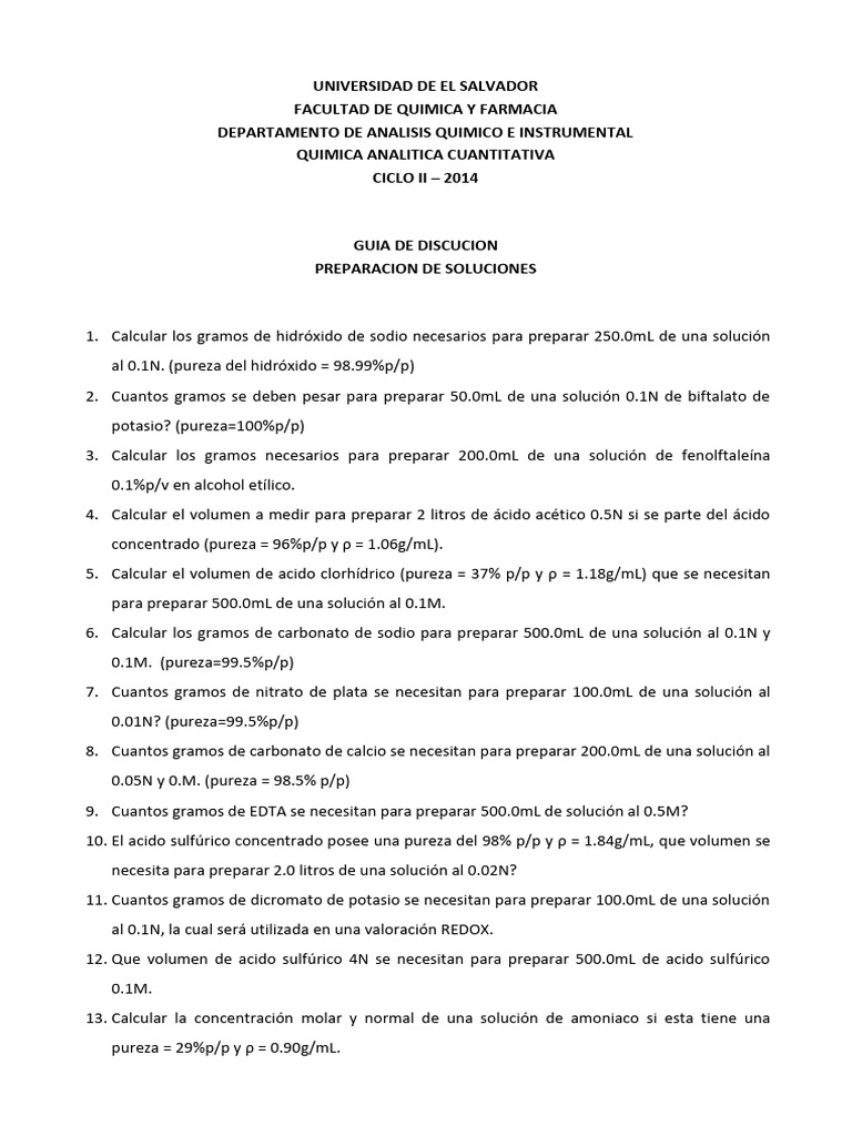 Guía Introducción QAC | PDF | Concentración | Ácido