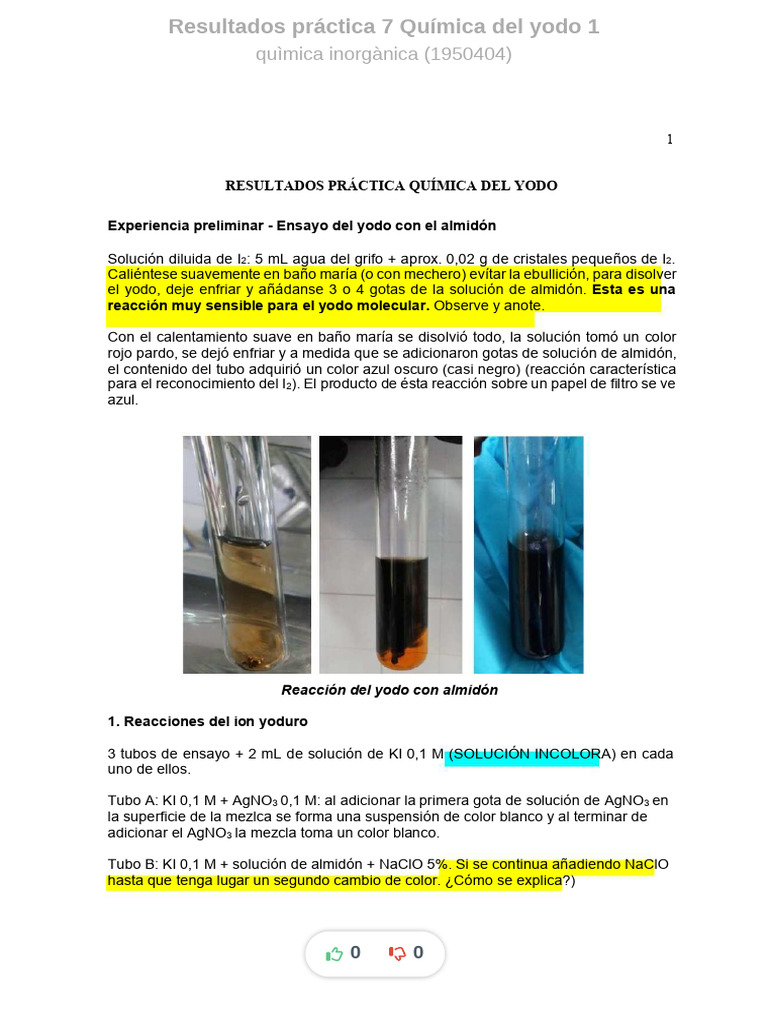 Resultados Practica 7 Quimica Del Yodo 1 - Compress | PDF ...