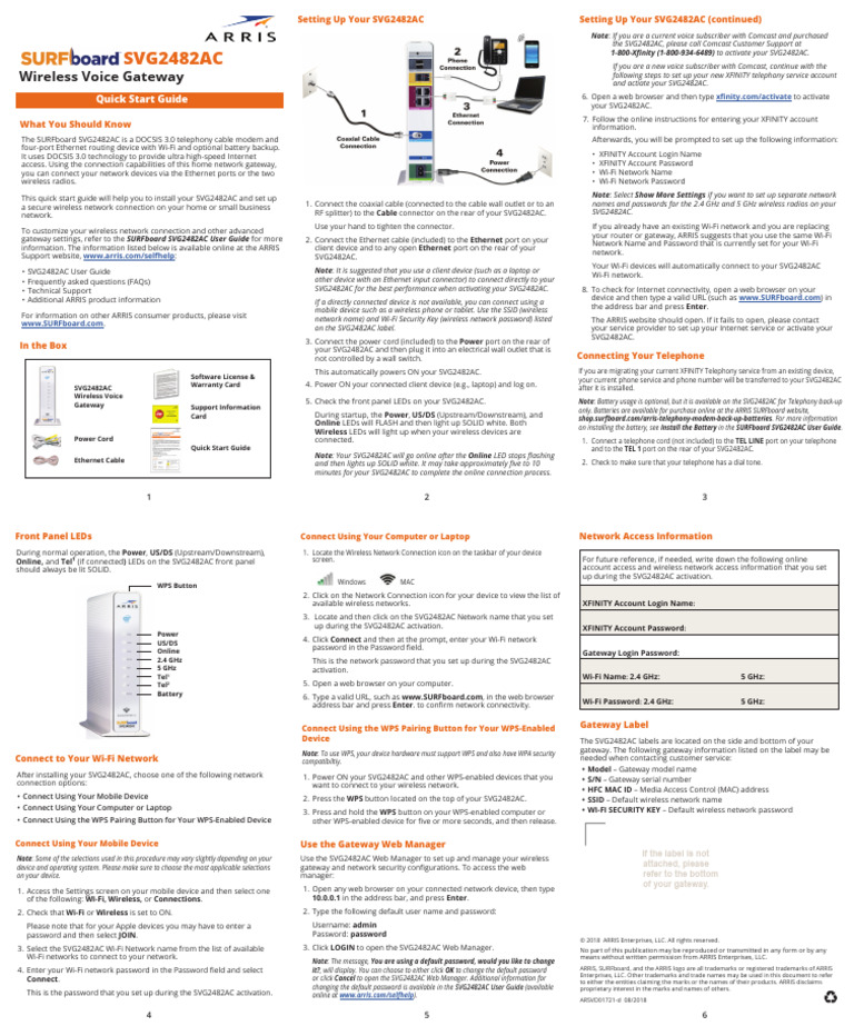 SVG2482AC Quick Start | PDF | Wi Fi | Computer Network