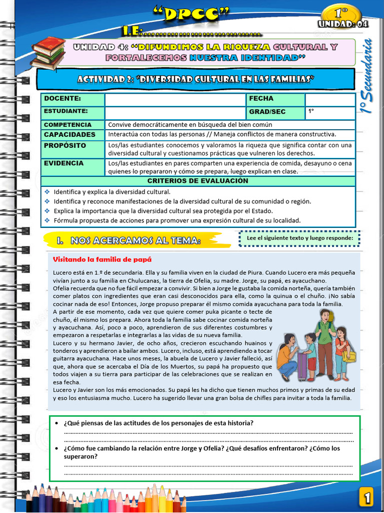1° DPCC - Actv.02-Und.4 2023 | PDF | Perú