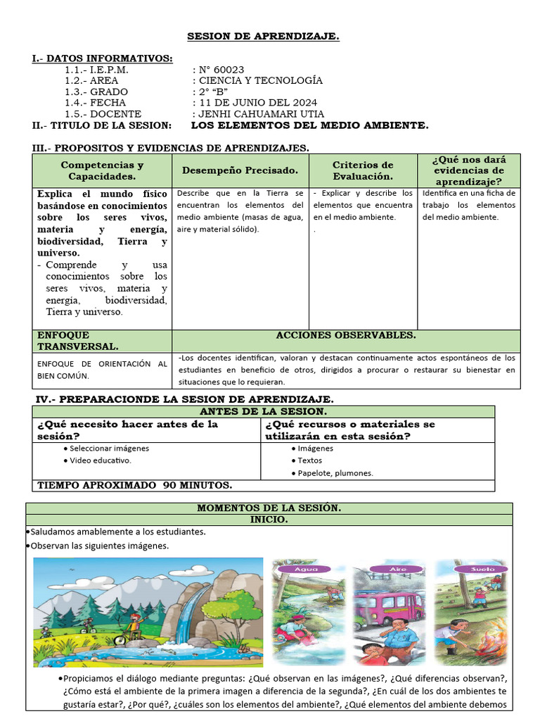 ELEMENTOS DEL MEDIO AMBIENTE | Descargar gratis PDF | Entorno natural ...