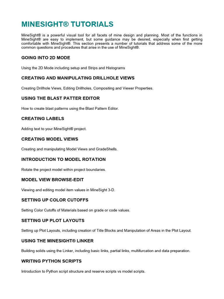 Manual MineSight | PDF | Cartesian Coordinate System | 3 D Computer ...