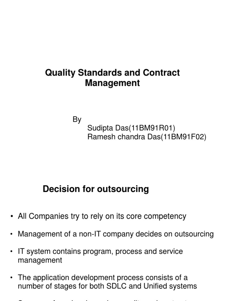Quality Standards in IT Contract Management | PDF | Business Economics ...