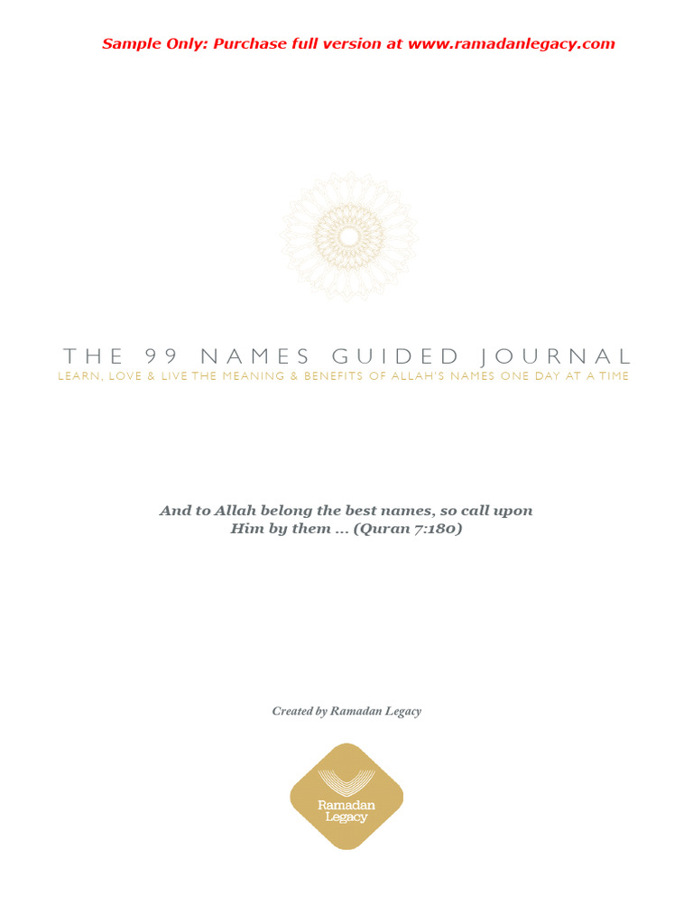 Guided Journal on Allah's 99 Names | PDF | God In Islam | Hadith