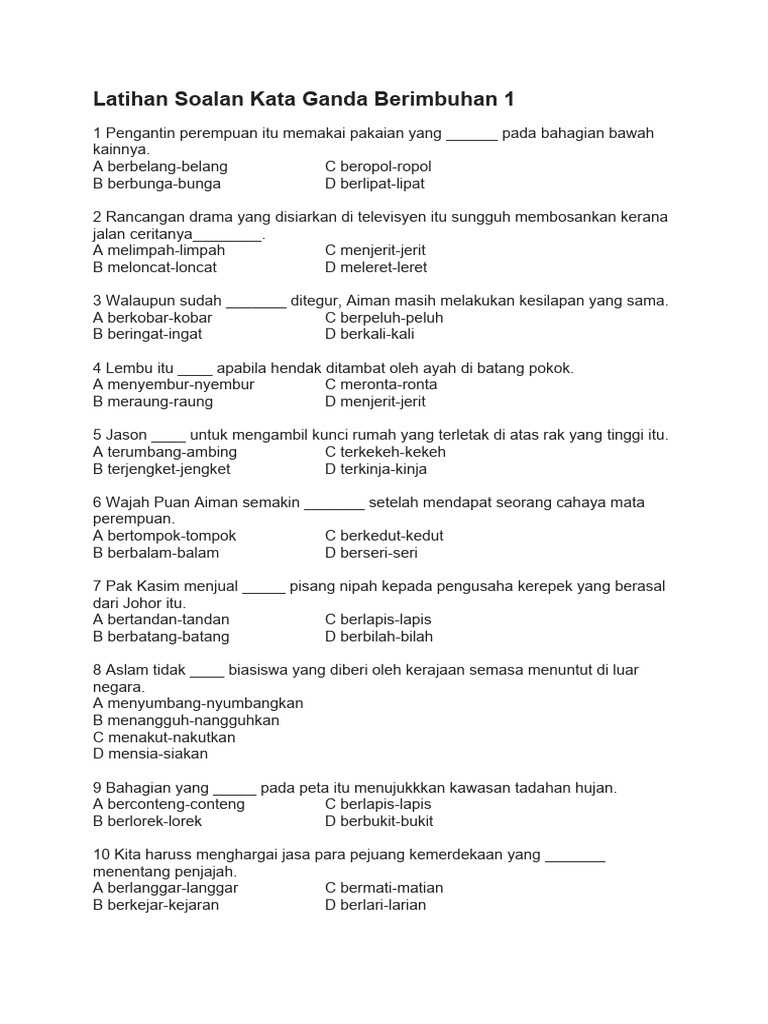 Latihan Kata Ganda | PDF