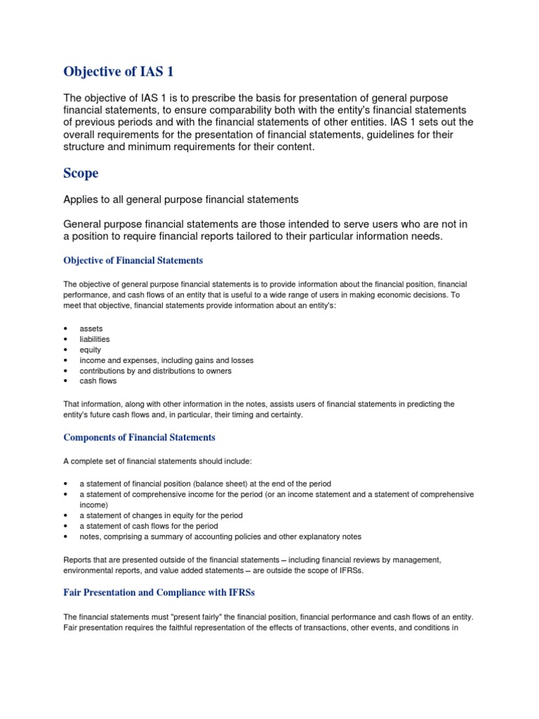 Ias 1 | PDF | Income Statement | Financial Statement