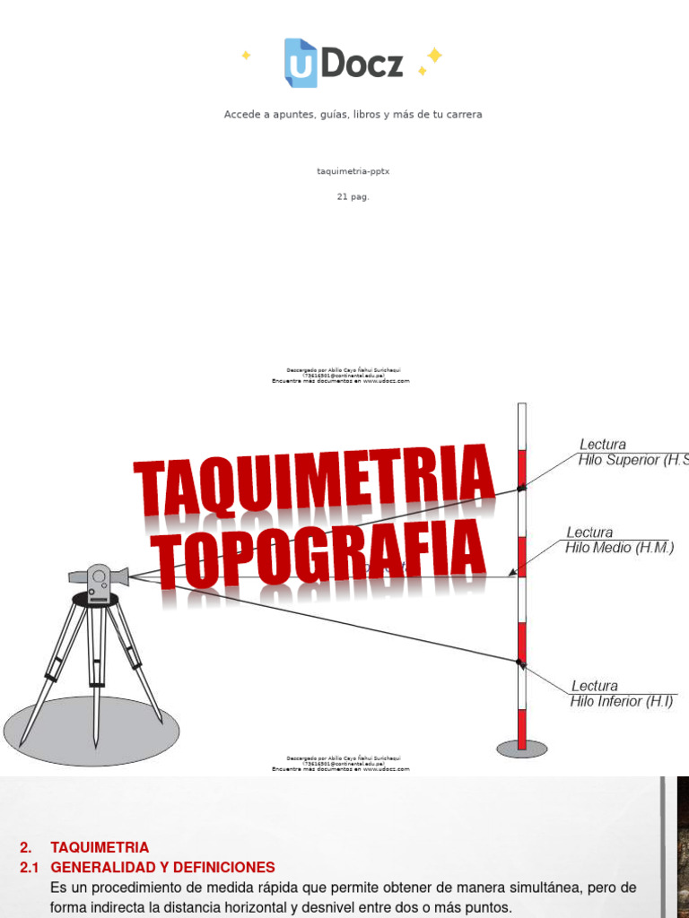 TAQUIMETRIA PPT | Descargar gratis PDF | Sistema de Posicionamiento ...