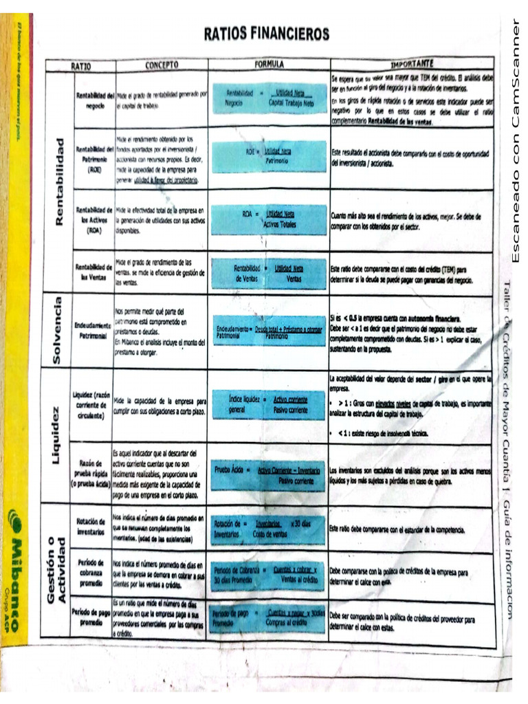 RATIOS FINANCIEROS | PDF