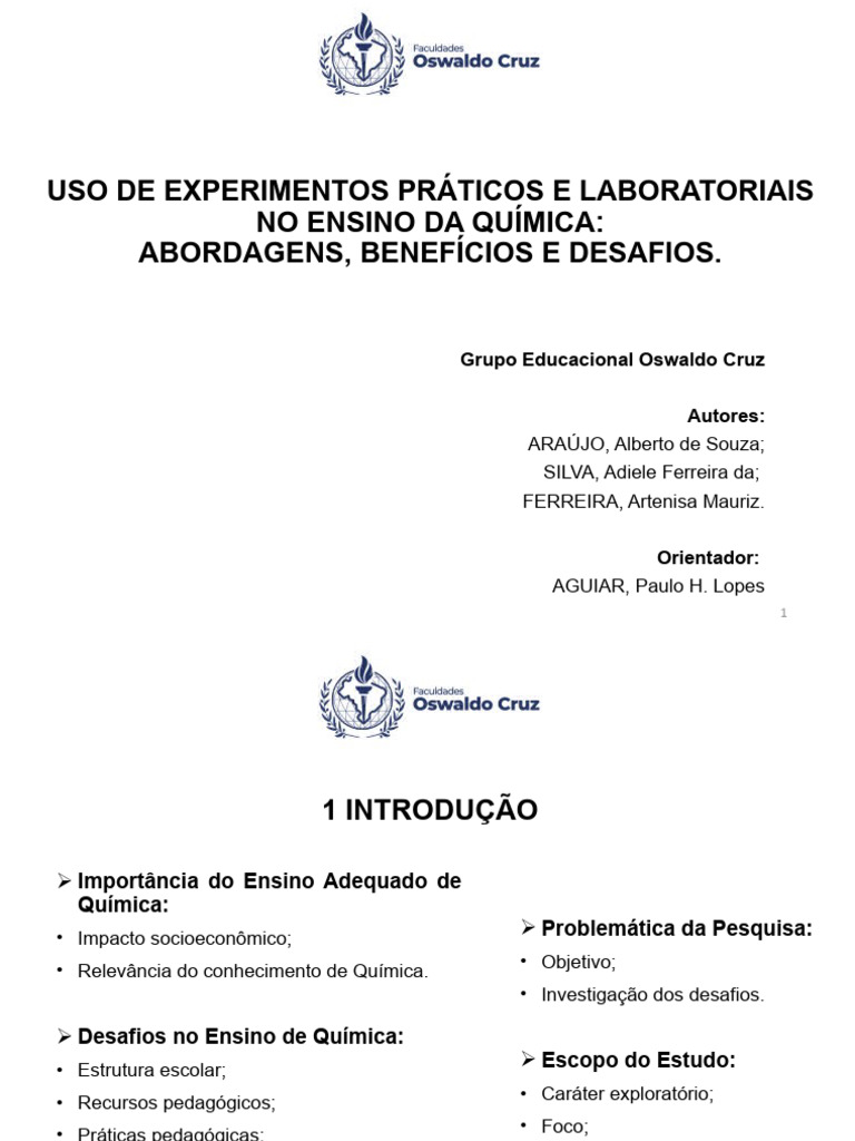 Uso de Experimentos Práticos e Laboratoriais No Ensinor01 | PDF | Aprendizado | Pedagogia