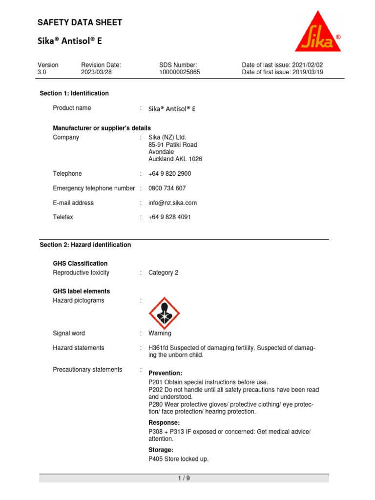 Antisol E | PDF | Workplace | Working Conditions