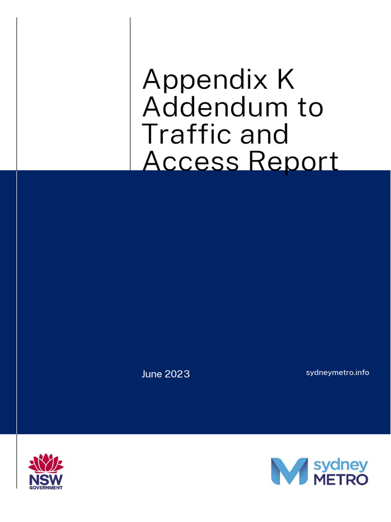 Appendix K Addendum Traffic and Access Report | PDF | Traffic ...