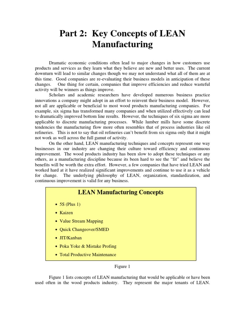 Part 2: Key Concepts of LEAN Manufacturing | PDF | Lean Manufacturing ...