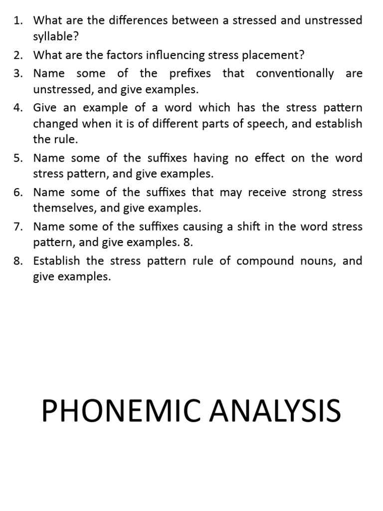 Phonetics 7 | PDF | Phoneme | Stress (Linguistics)