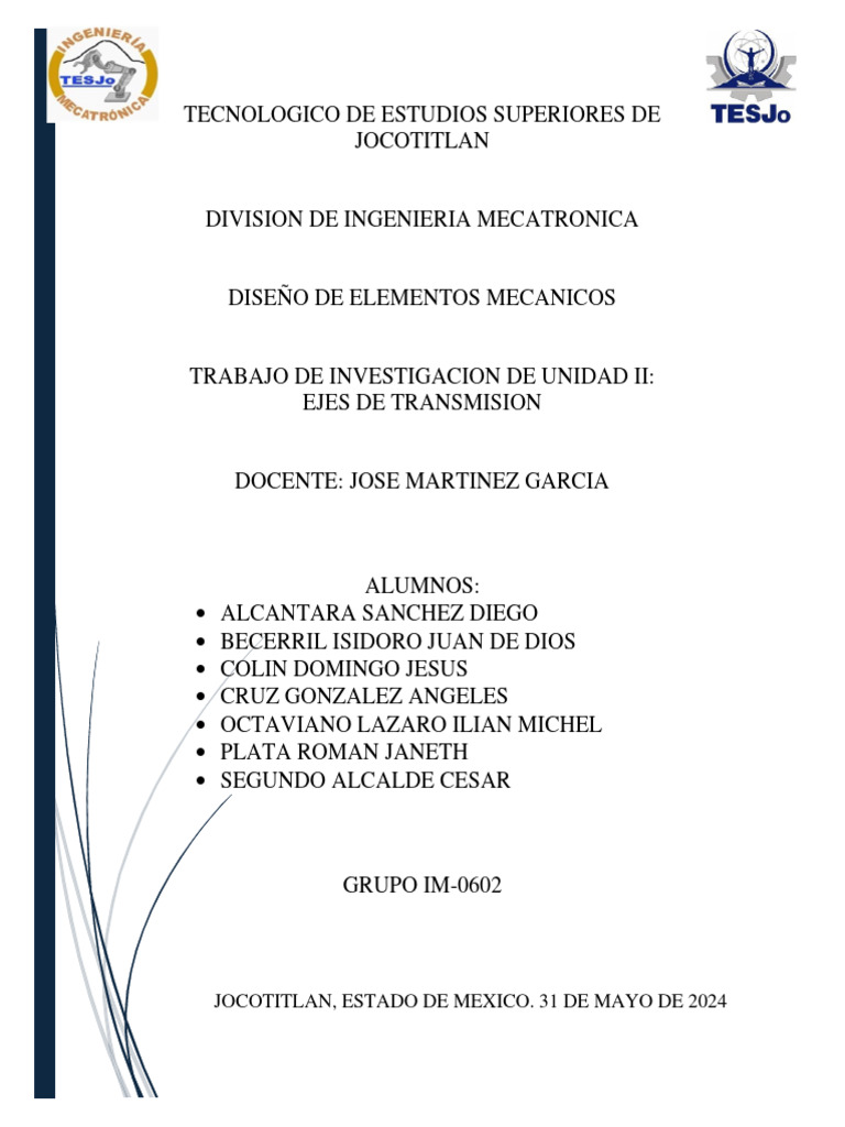 Ejes de Transmision | PDF | Fatiga (material) | Eje