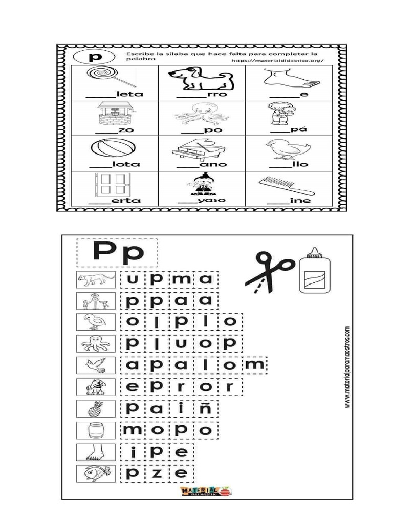 Trabajos Del Fonema P M | PDF