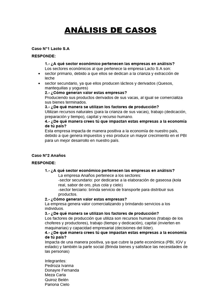Análisis de Casos | PDF