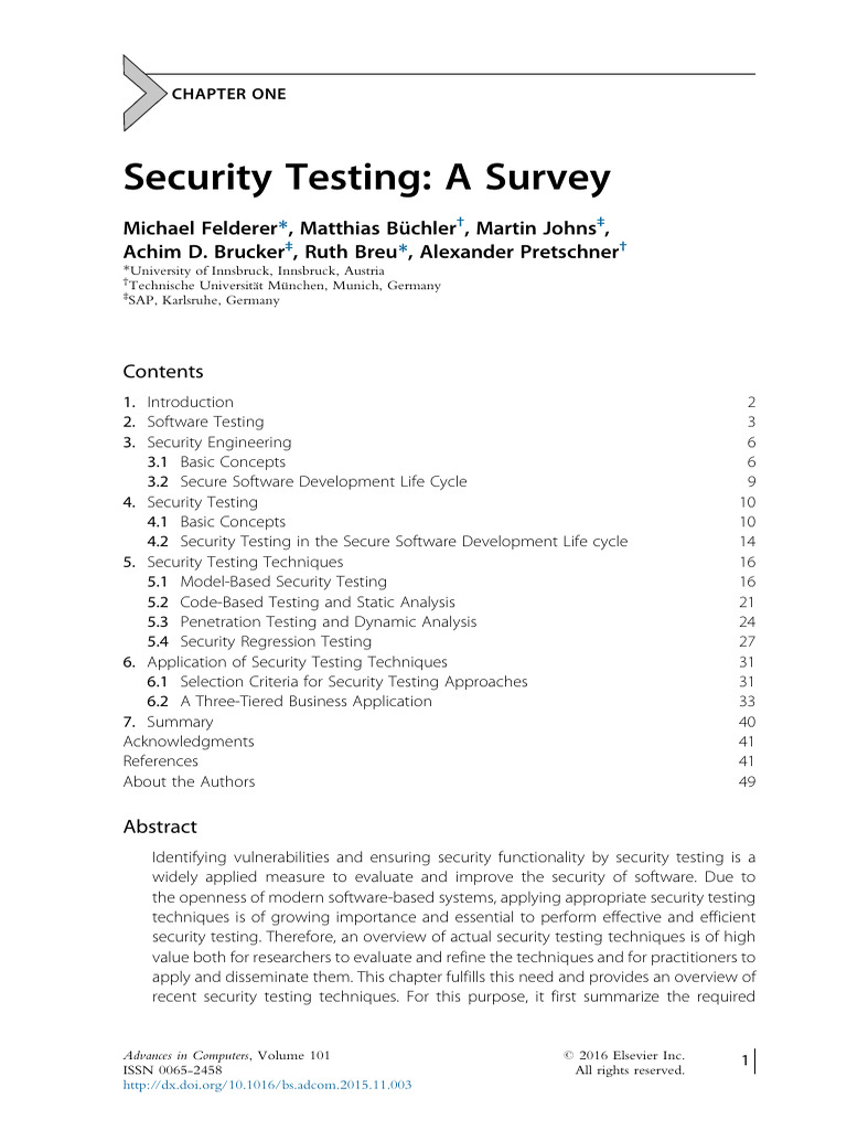 Felderer 2016 | PDF | Software Testing | Computer Security