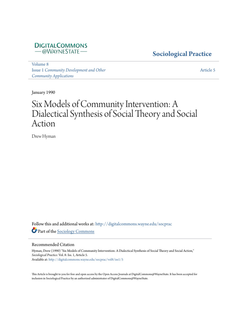 Six Models of Community Intervention | Download Free PDF | Sociology ...