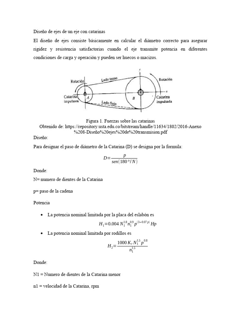 Diseño de Ejes de Un Eje Con Catarinas | PDF