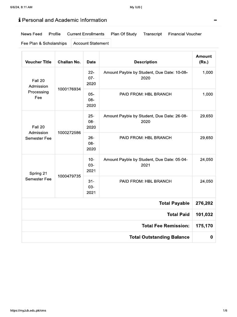 Account Statment Iub | PDF