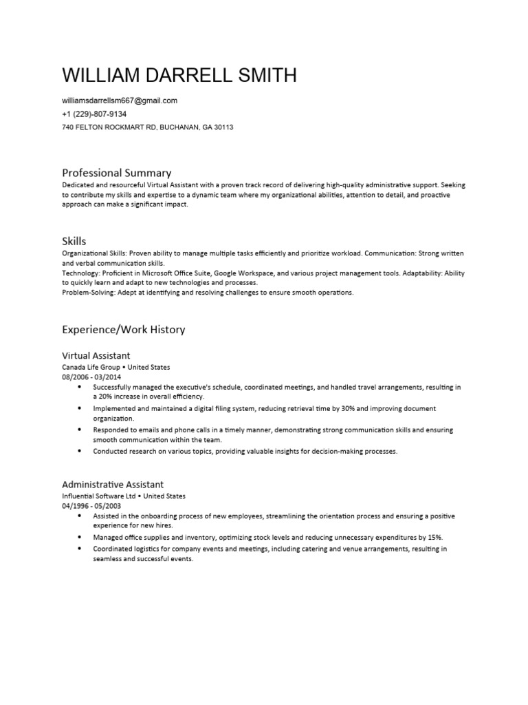Williams CV | PDF | Communication | Project Management