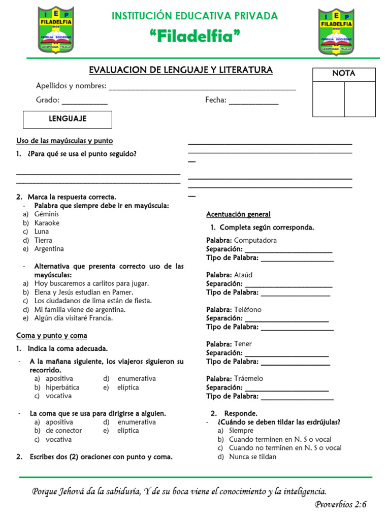 1º Examen Filadelfia | PDF