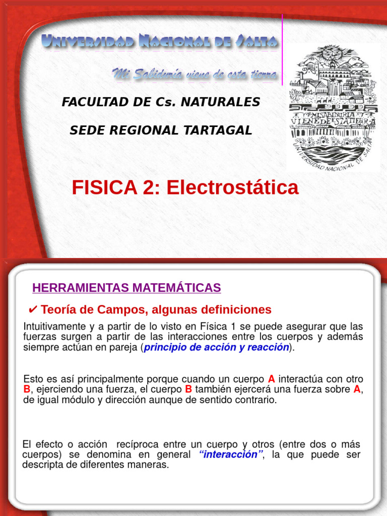 2022 - Teoria 1 - Electrostatica | PDF | Interacción fundamental | Vector Euclidiano