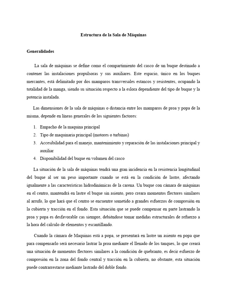Unidad 6, Estructura de Sala de Maquinas y Polines. (Listo) | PDF | Ingeniería mecánica