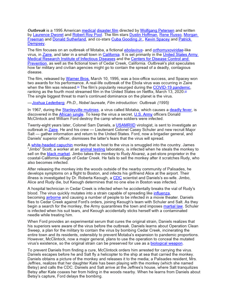 Outbreak Pdf Health Sciences Immunology