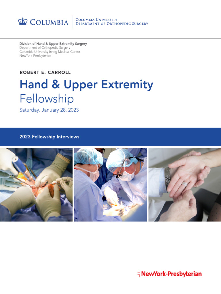 2023 Hand-Fellowship Brochure Final | PDF | Orthopedic Surgery | Surgery