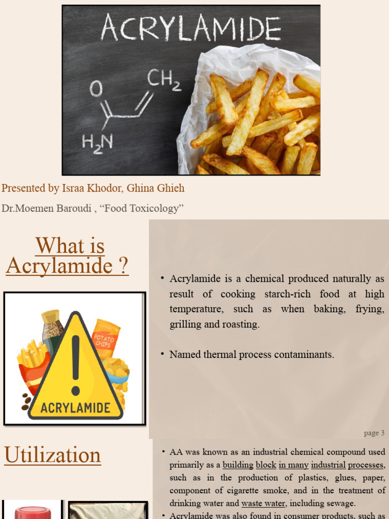 Understanding Acrylamide Toxicity in Food | PDF | Water | Carcinogen