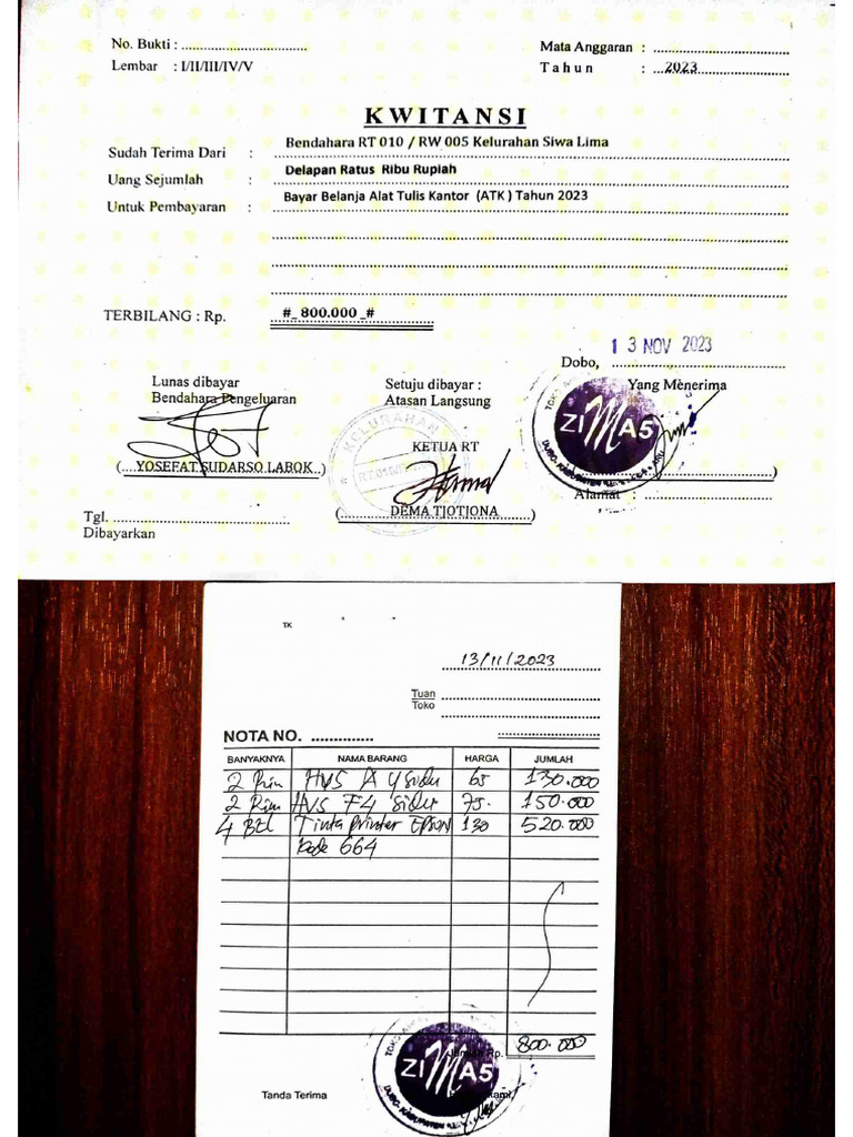 ATK tahun 2023 RT 010 | PDF