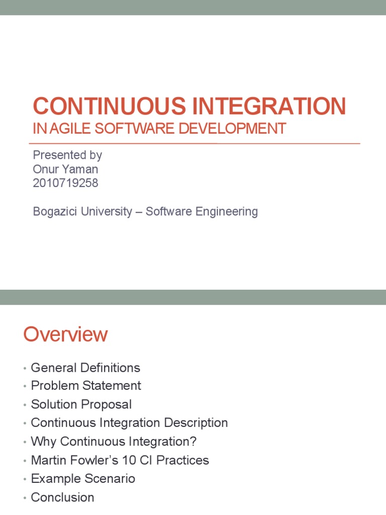 Continuous Integration: in Agile Software Development | PDF | Computer ...