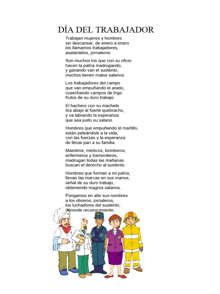 Poema Día Del Trabajador - 2do | PDF