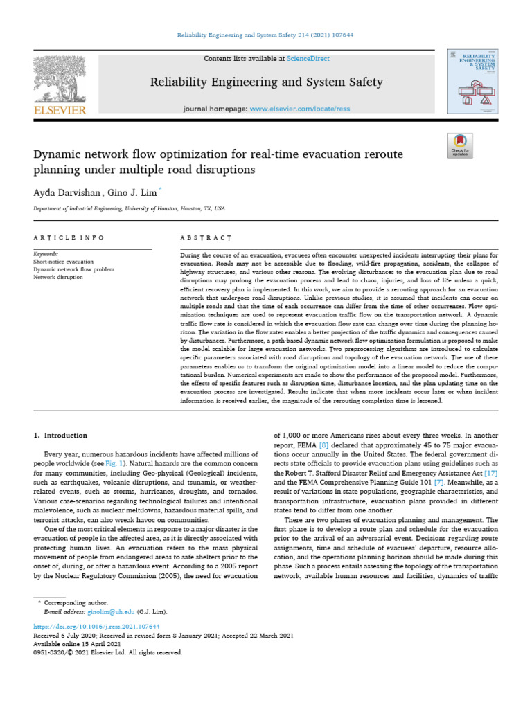 Dynamic Network Flow Optimization For Real-Time Evacuation Reroute Planning Under Multiple Road ...