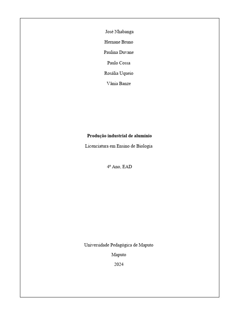 Producao Industrial de Aluminio-1 | PDF | Alumínio | Óxido de alumínio