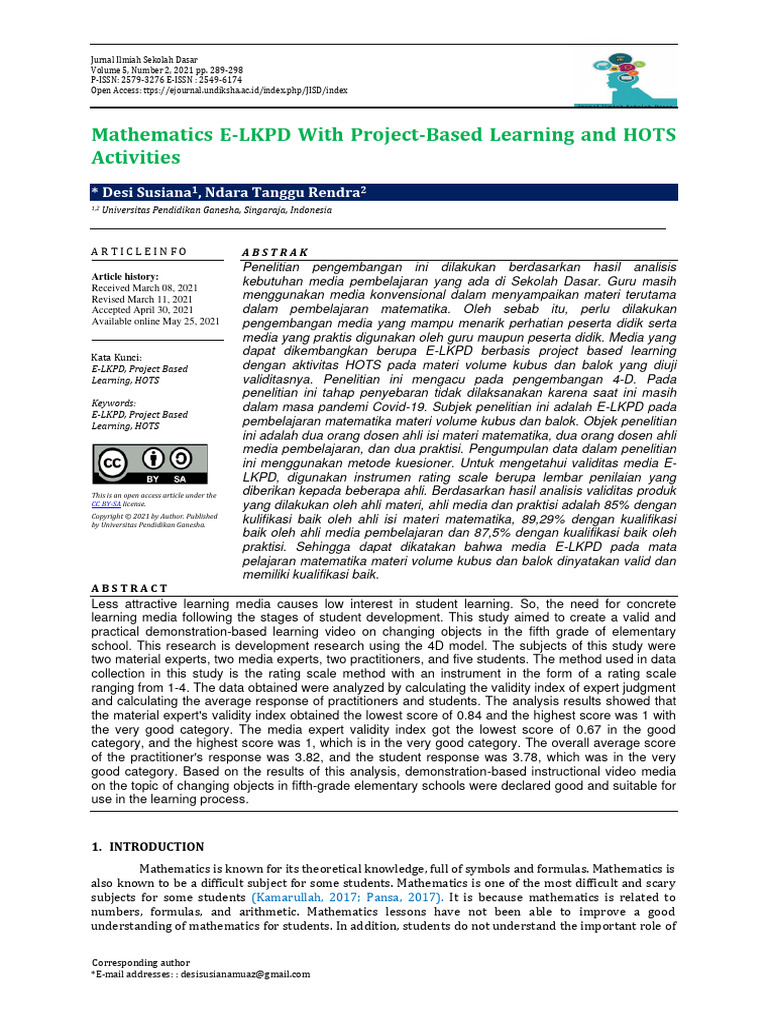 Gautama,+12 +JISD+Vol +5 +no +2+Desi+Susiana+289-298 | PDF | Validity (Statistics) | Mathematics