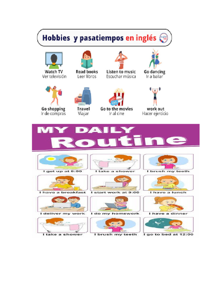 Mi Rutina Diaria en Ingles | PDF