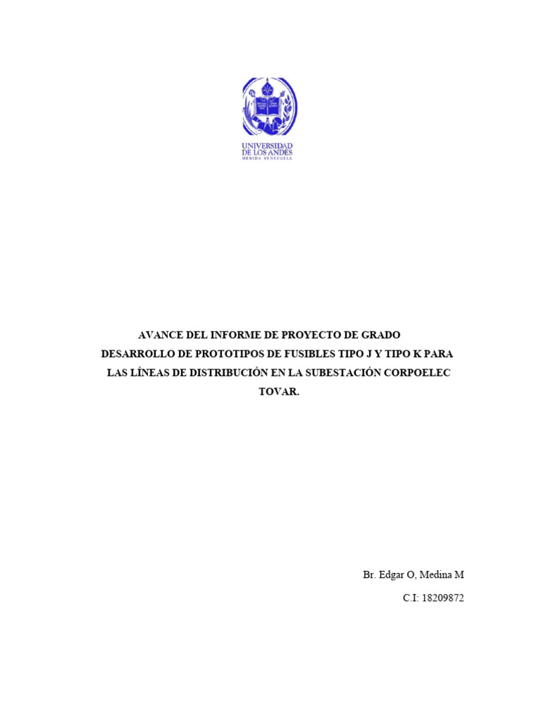 INFORME DE AVANCE Raydaris - Revisado y Corregido | PDF | Fusible ...