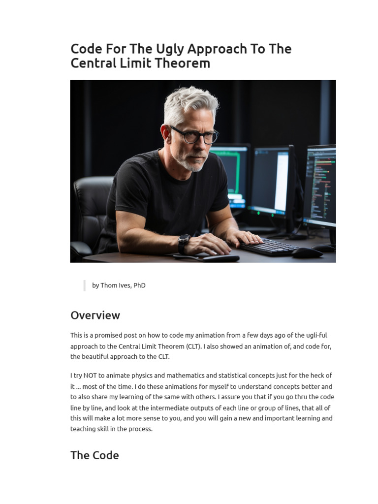 CODE For Ugly Approach To The CLT | PDF | Computing