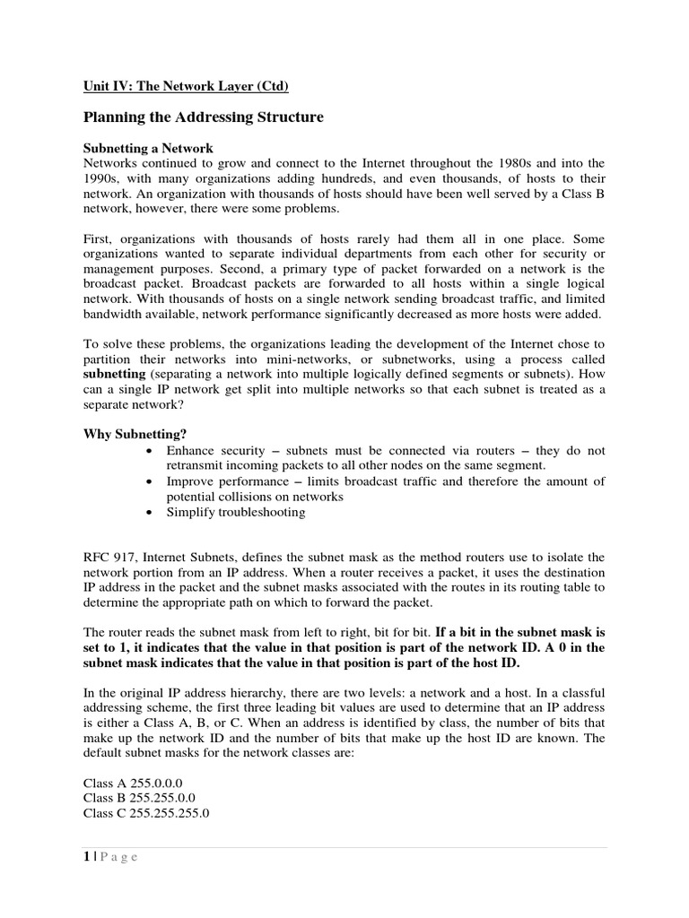 Network Addressing II | PDF | Ip Address | Computer Network