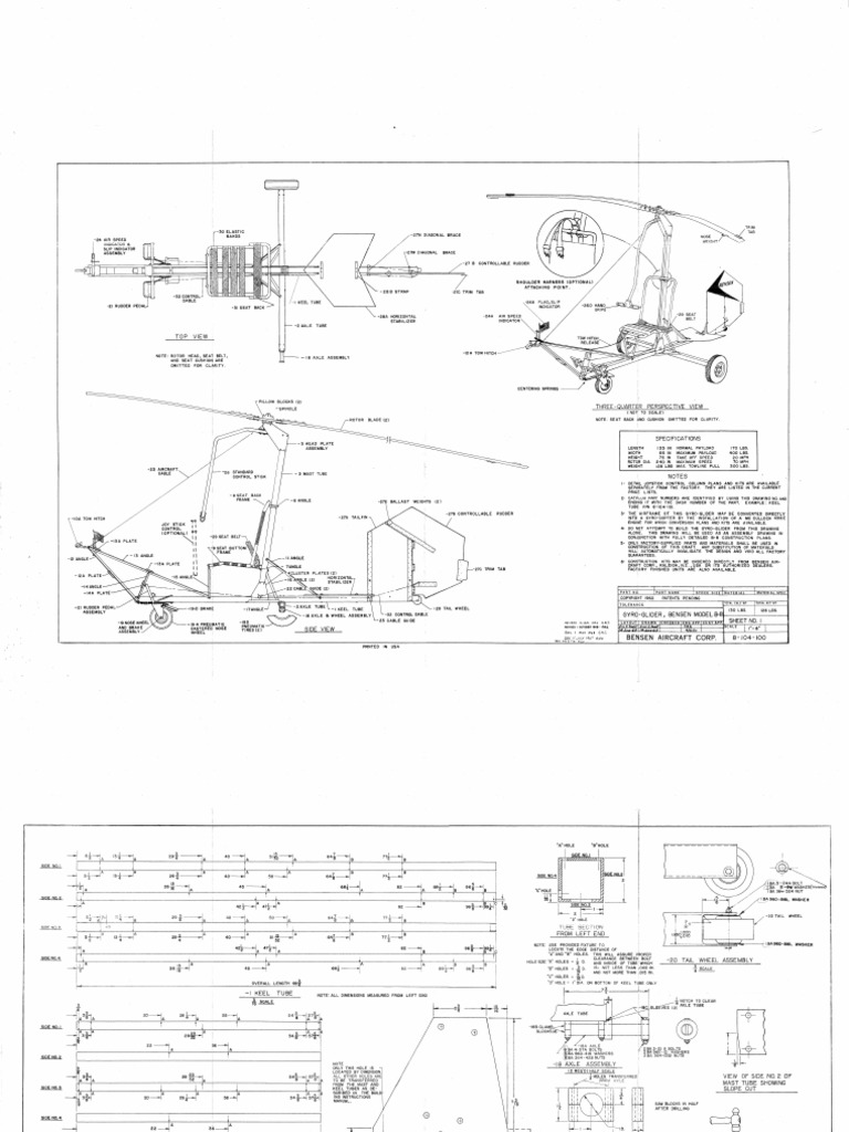 Bensen B 8 Gyro Copter Plans | PDF | Nut (Hardware) | Washer (Hardware)
