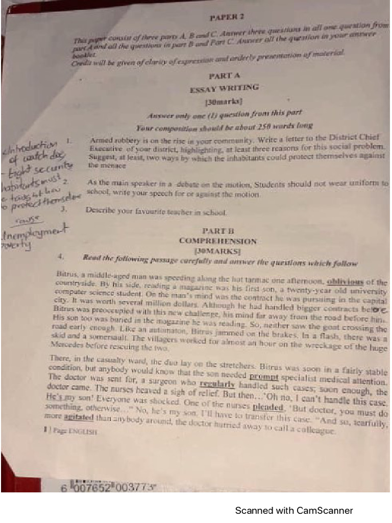 English 2022 Bece Exam Platform Trials | PDF