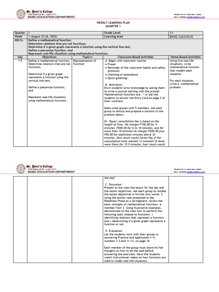 WLP Math Grade11 | PDF | Function (Mathematics) | Asymptote