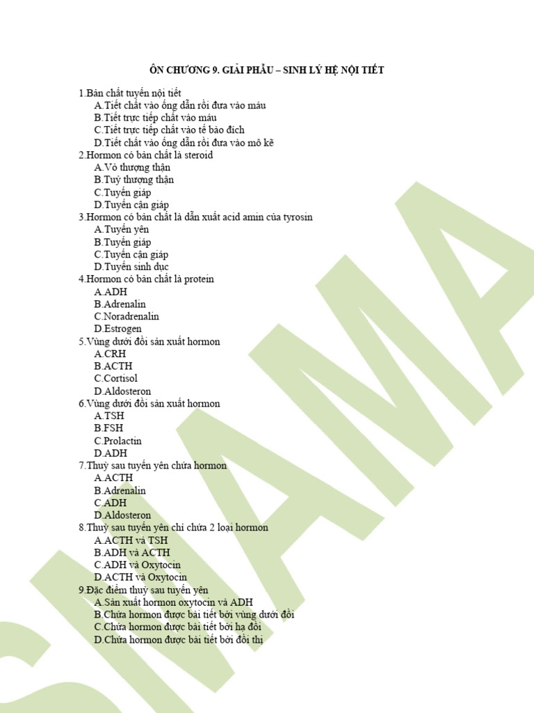 GPSL On Chuong 9 Noi Tiet | PDF