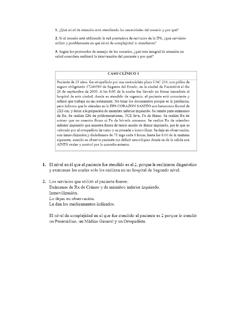 Casos Clinicos EV02 Con Respuesta | PDF