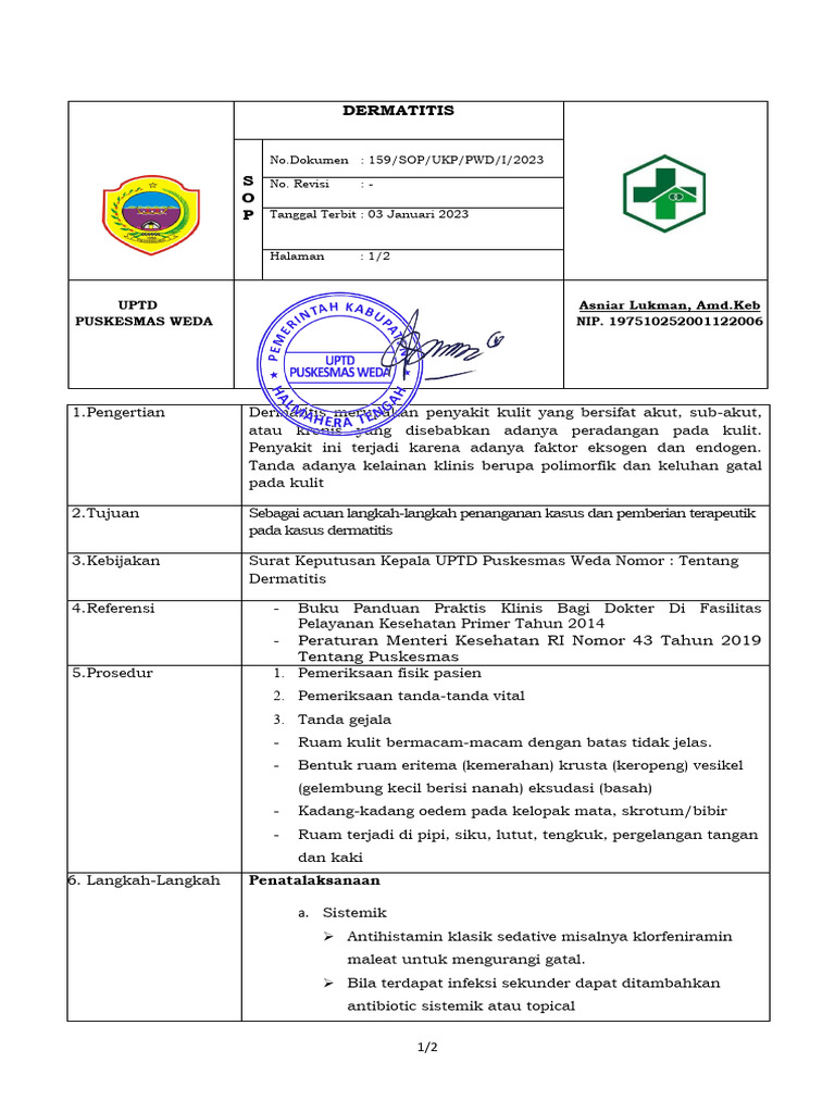 Sop Dermatitis | PDF