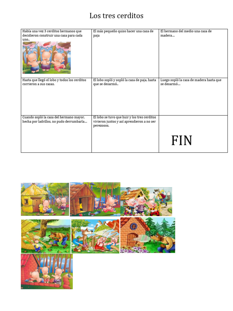 Secuencia Cuento Los 3 Cerditos | PDF